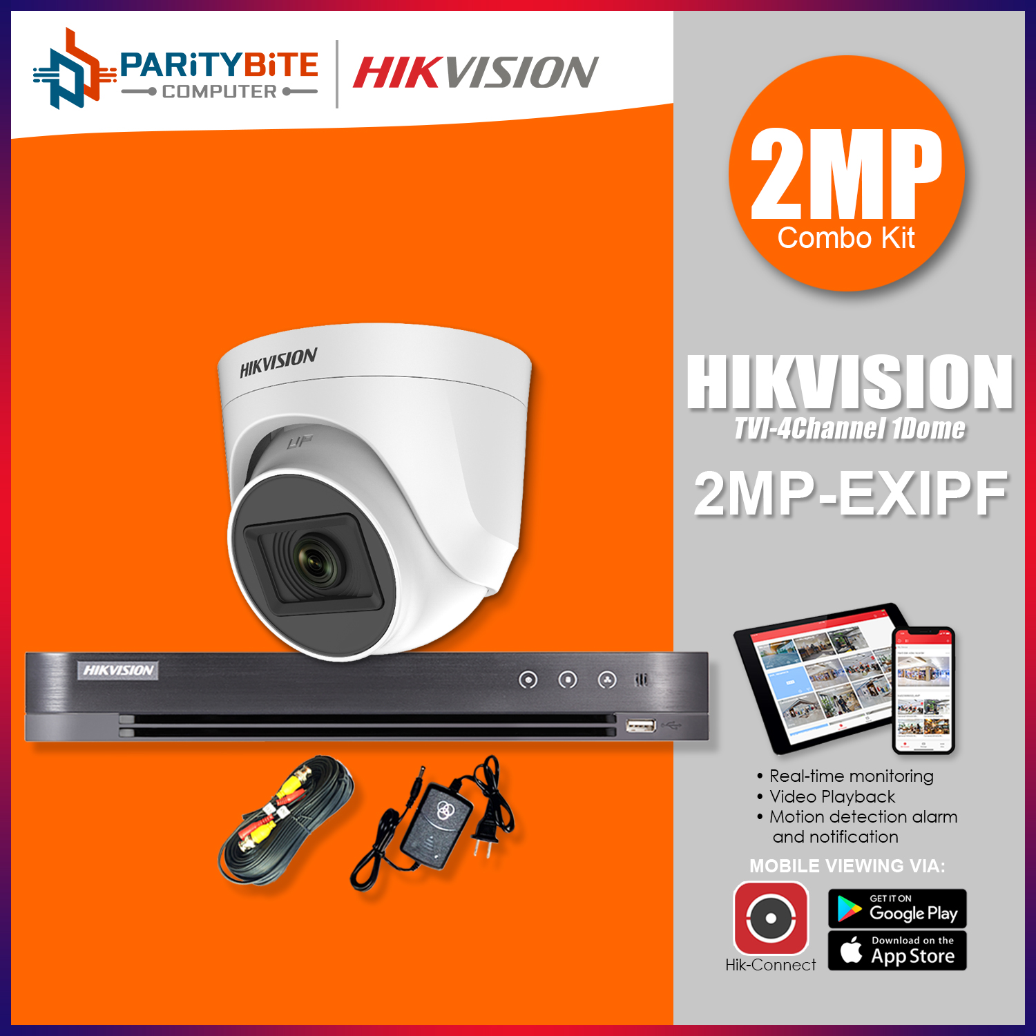 HIKVISION 4CH DVR 1 DOME 1080/2MP ECO PACKAGE NO HDD | Lazada PH