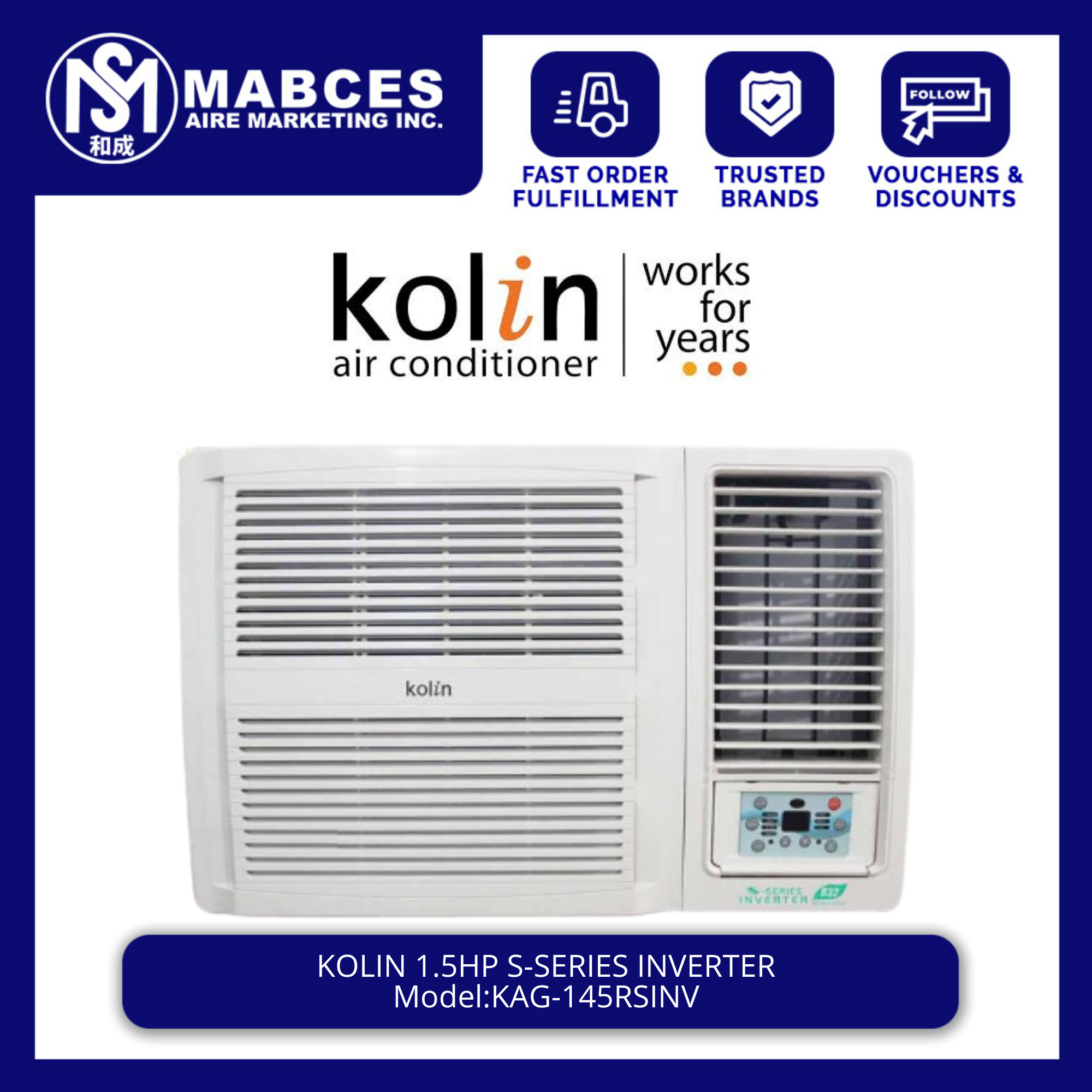 Kolin 1 5HP Window Type Inverter Aircon KAG 145RSINV Lazada PH Kolin 1 5HP Window Type Inverter Aircon KAG 145RSINV Lazada PH