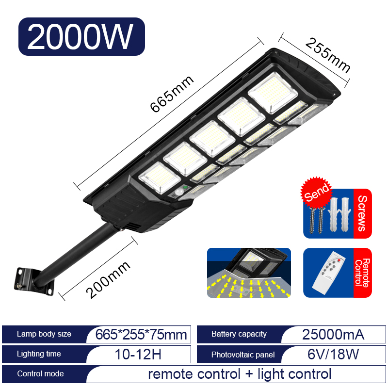 Solar Street light 1500W 2000W outdoor lights waterproof led solar ...