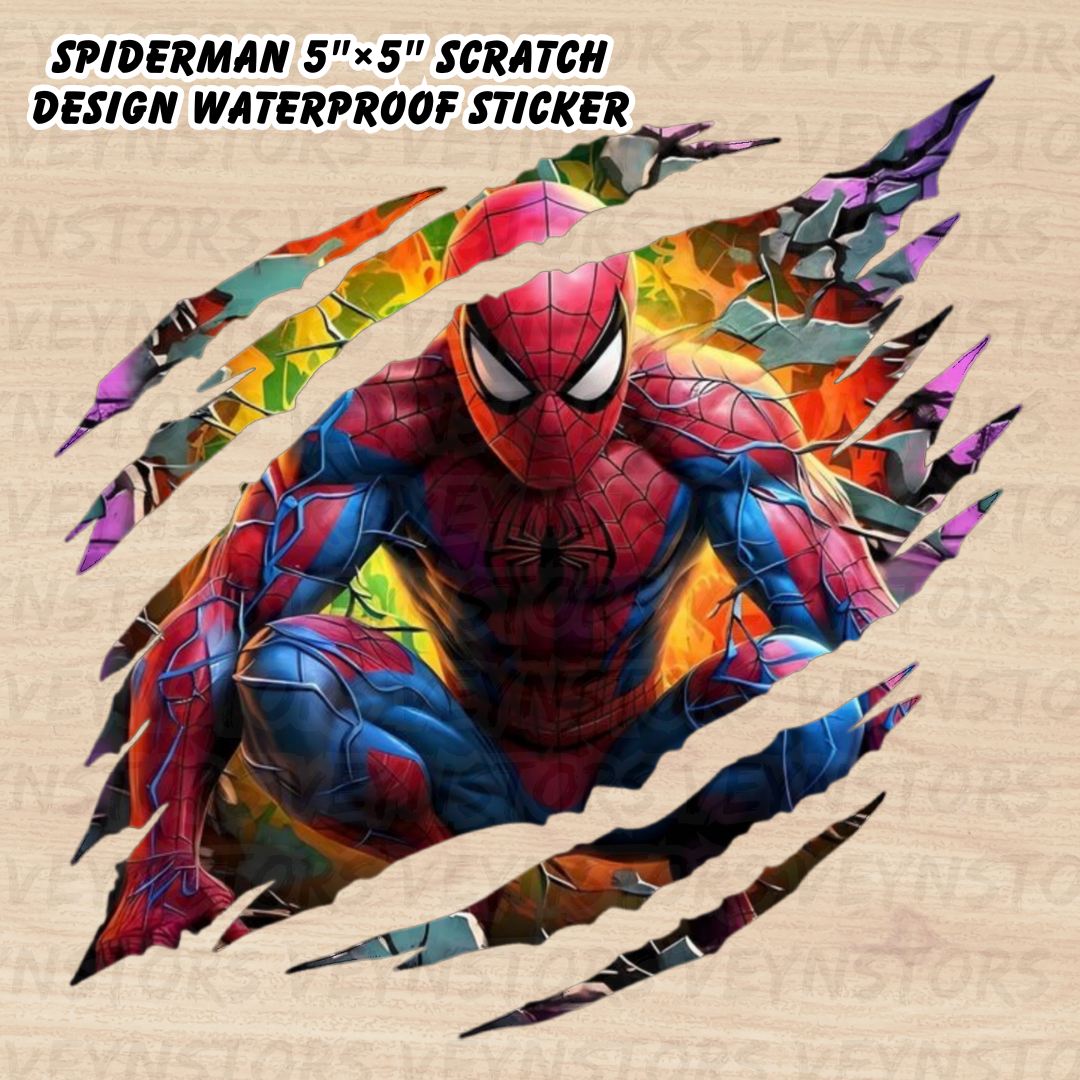 SPIDERMAN PREMIUM SCRATCH DESIGN WATERPROOF STICKER | Lazada PH