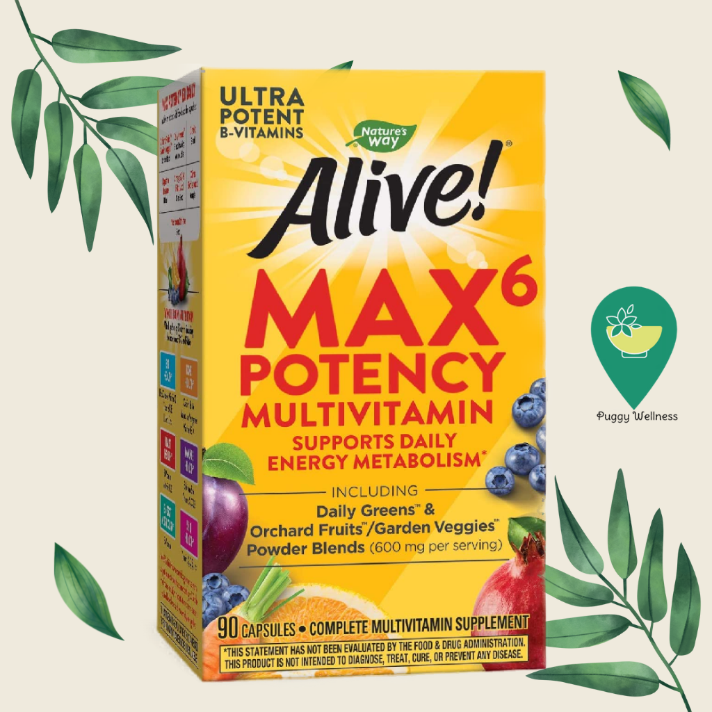 Nature's Way, Alive!, Multi-Vitamin, Max Potency, max6, WITH IRON 90 ...