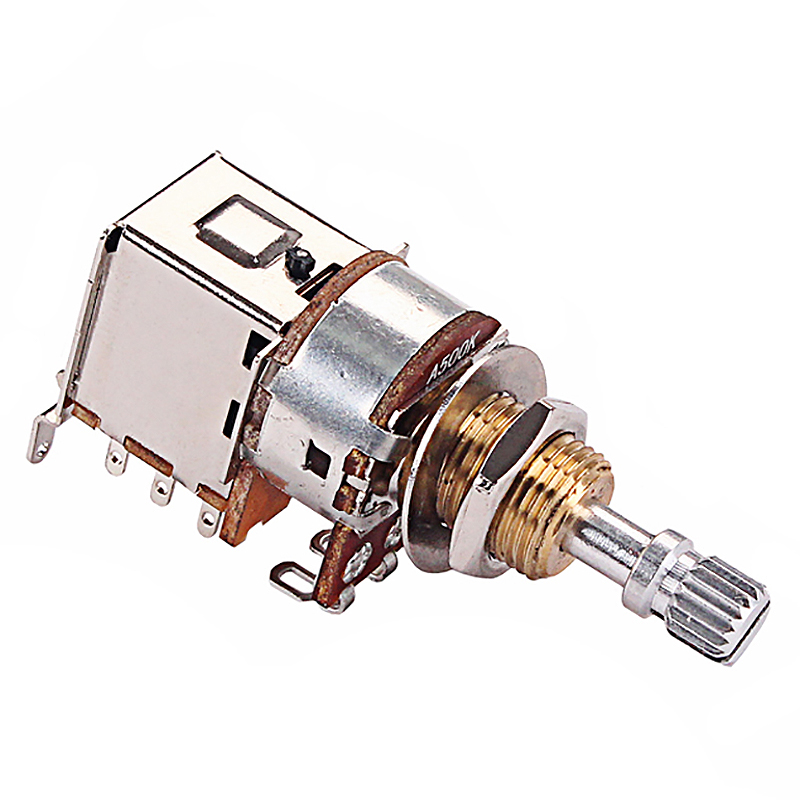 A500K Potentiometer Push Pull Switch Splined Dpdt Pot Shaft 25Mm ...