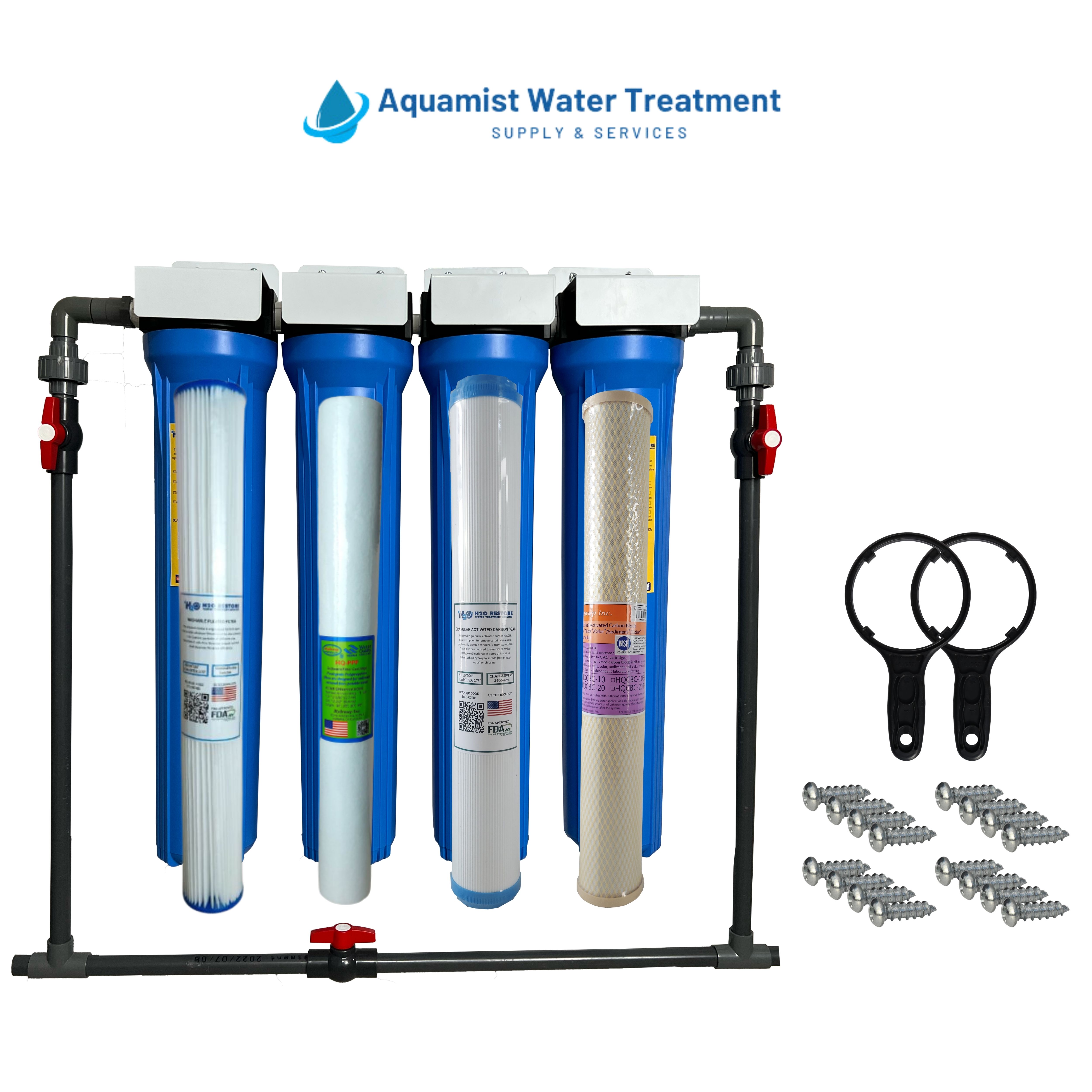 4 Stages Water Filter City Water Premium Heavy Duty Complete Set with ...