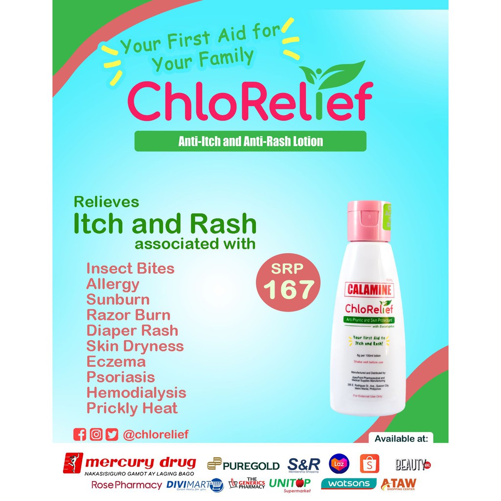 ChloRelief Anti-Itch and Anti-Rash Lotion 60ml 1pc | Lazada PH