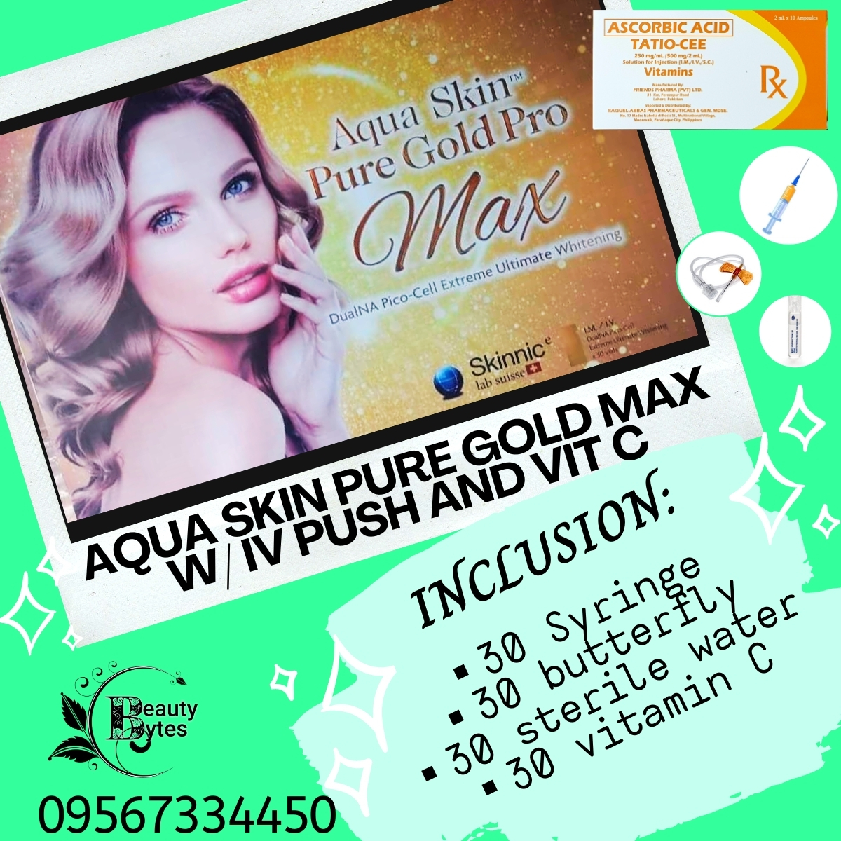 PUSH W/ VITC: Aqua Skin Pure gold PRO MAX glutathione PUSH with vit c ...