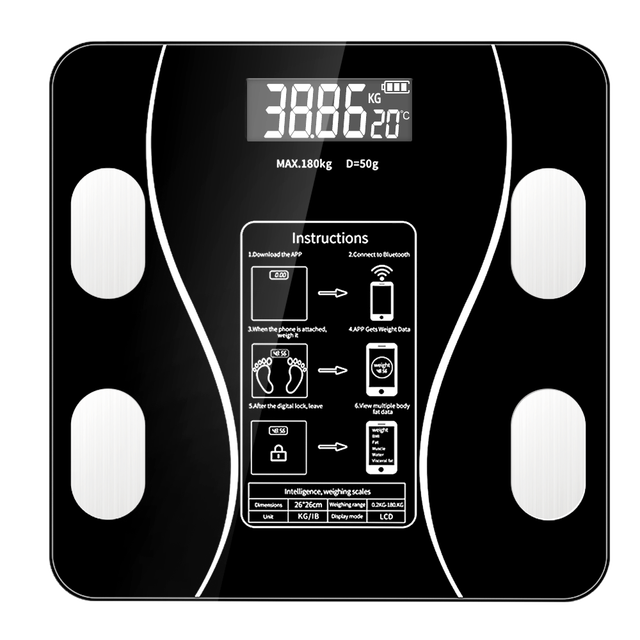 Weighing Scale Body LED Smart Digital Bluetooth Weighing Scale Body Fat ...