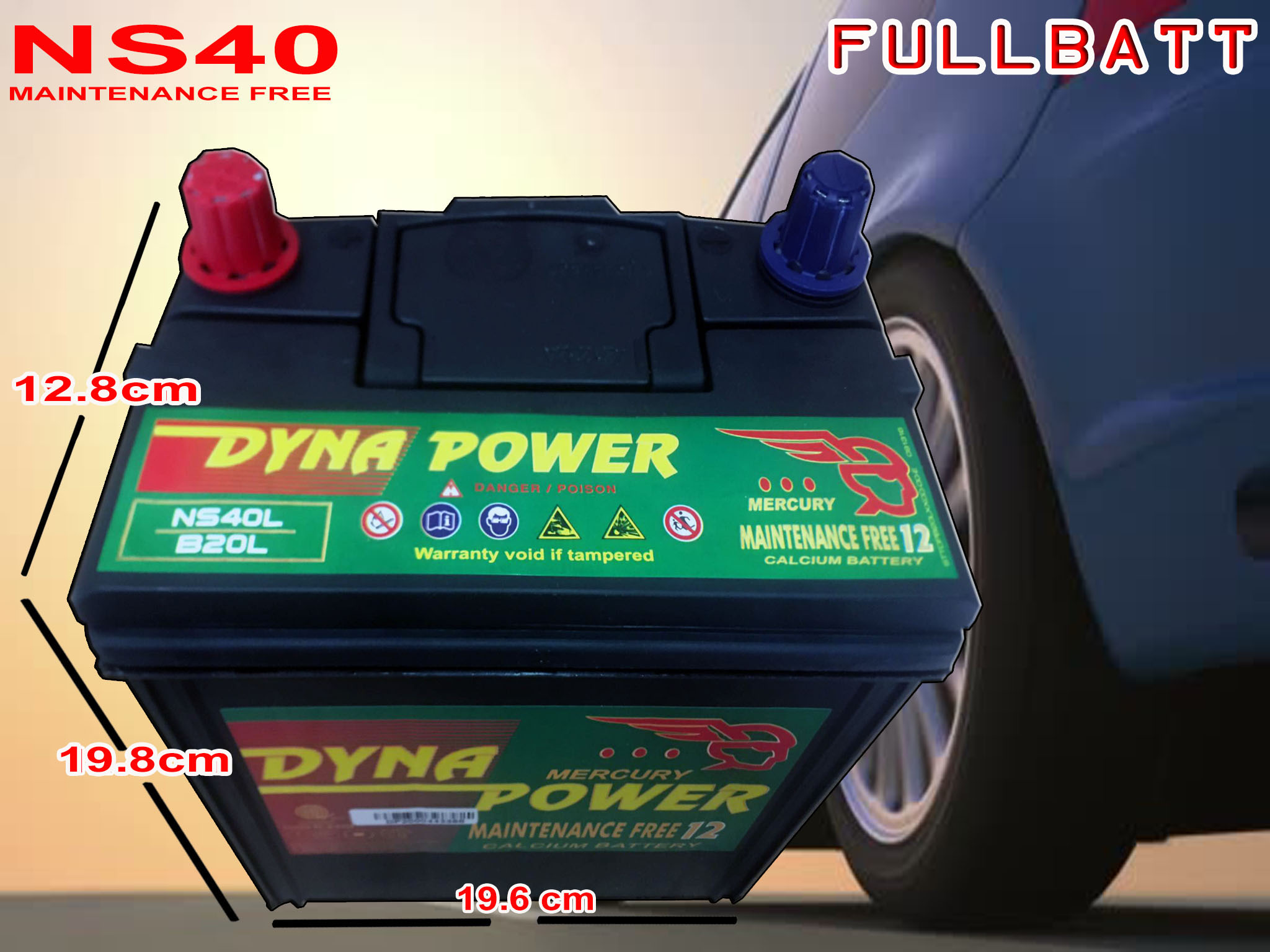 NS40 B20L Dyna Power Maintenance Free Automotive Battery | Lazada PH