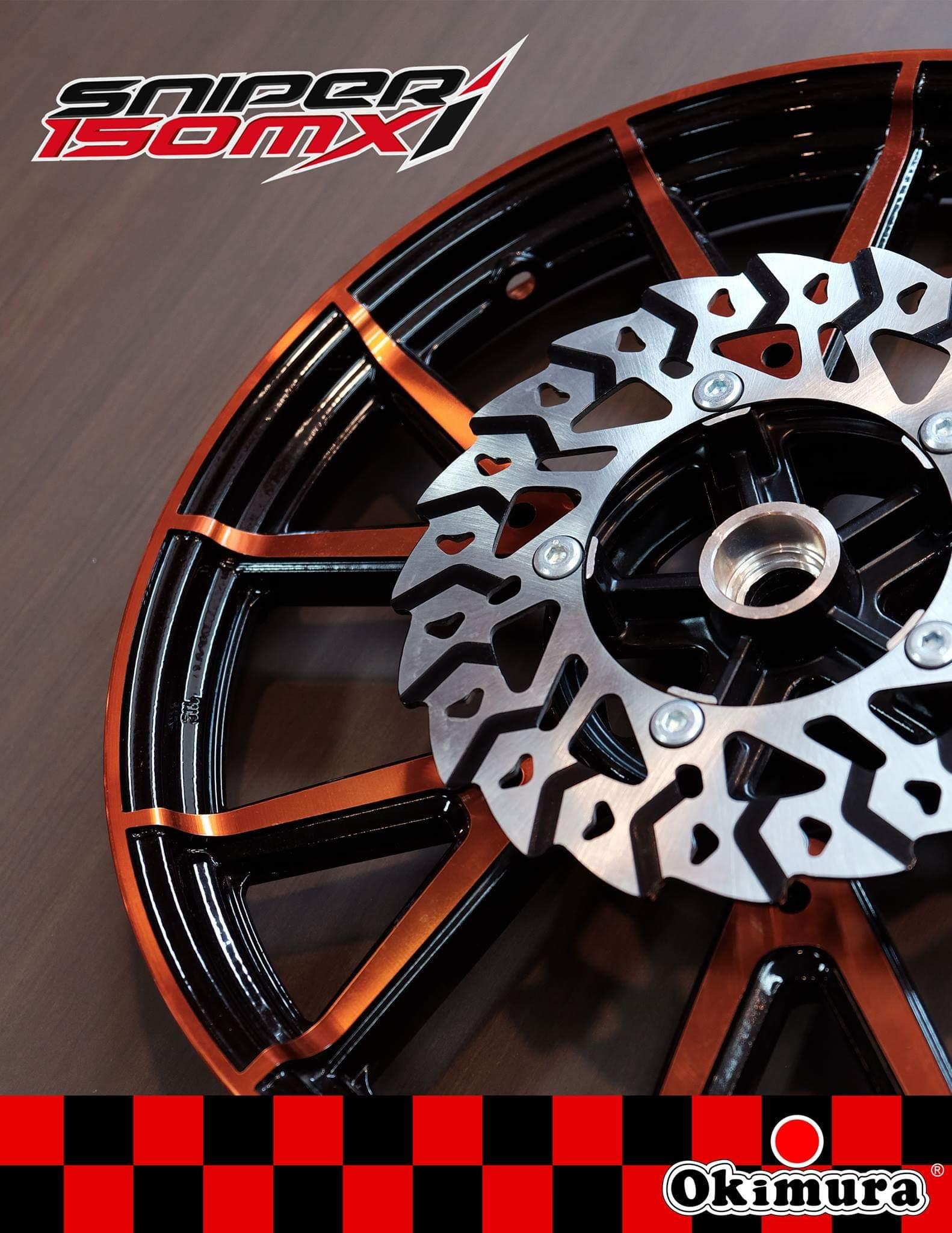 YAMAHA SNIPER 150 MXi DISC TYPE MAGWHEELS - METALLIC ORANGE / BLACK ...