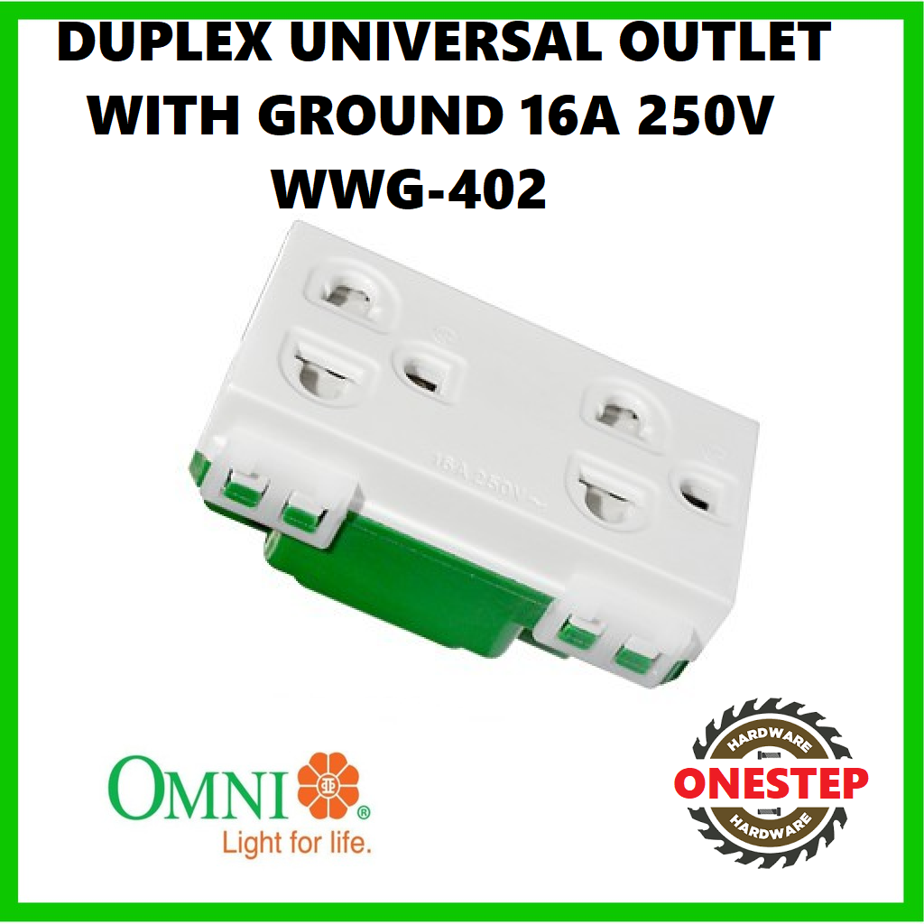 Hardware Onestep WWG-402 OMNI WS Wide Series Duplex Universal Outlet ...