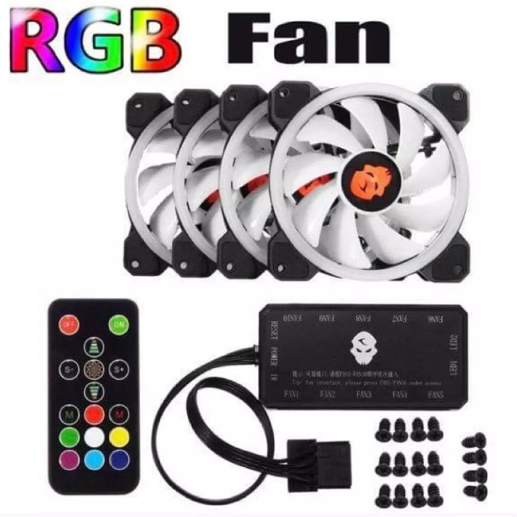 RGB Fan Cooling Fan PC Fan 120mm Quiet Double Halo ARGB Gaming Cooling ...