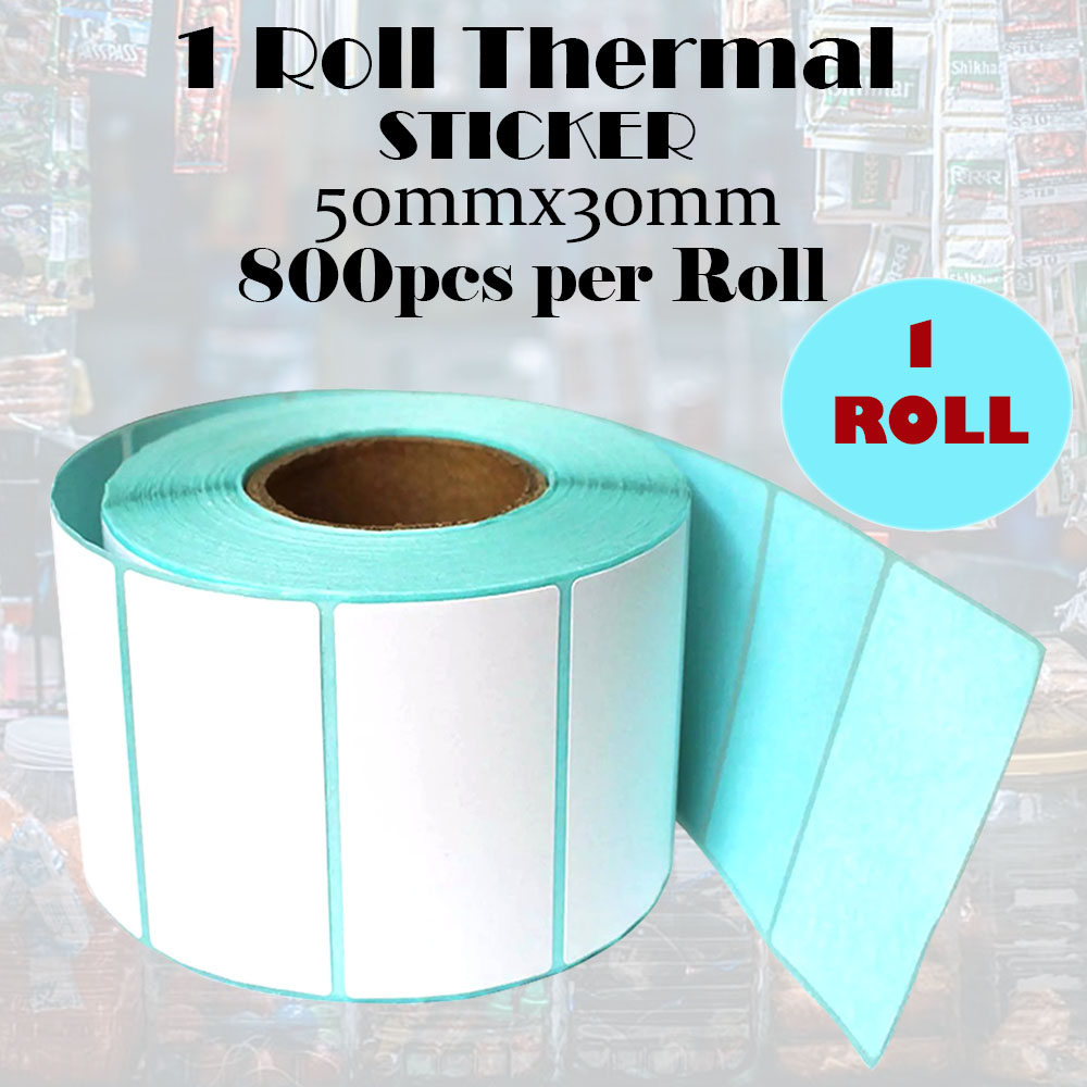 1 Roll 50mm*30mm Thermal Label Adhesive Sticker Paper Thermal Sensitive ...