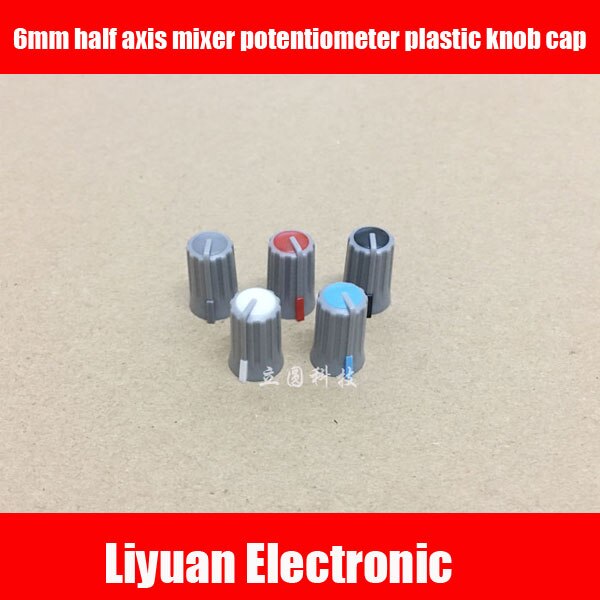 50pcs 6mm half-axis mixer potentiometer plastic knob cap 270 degree D ...