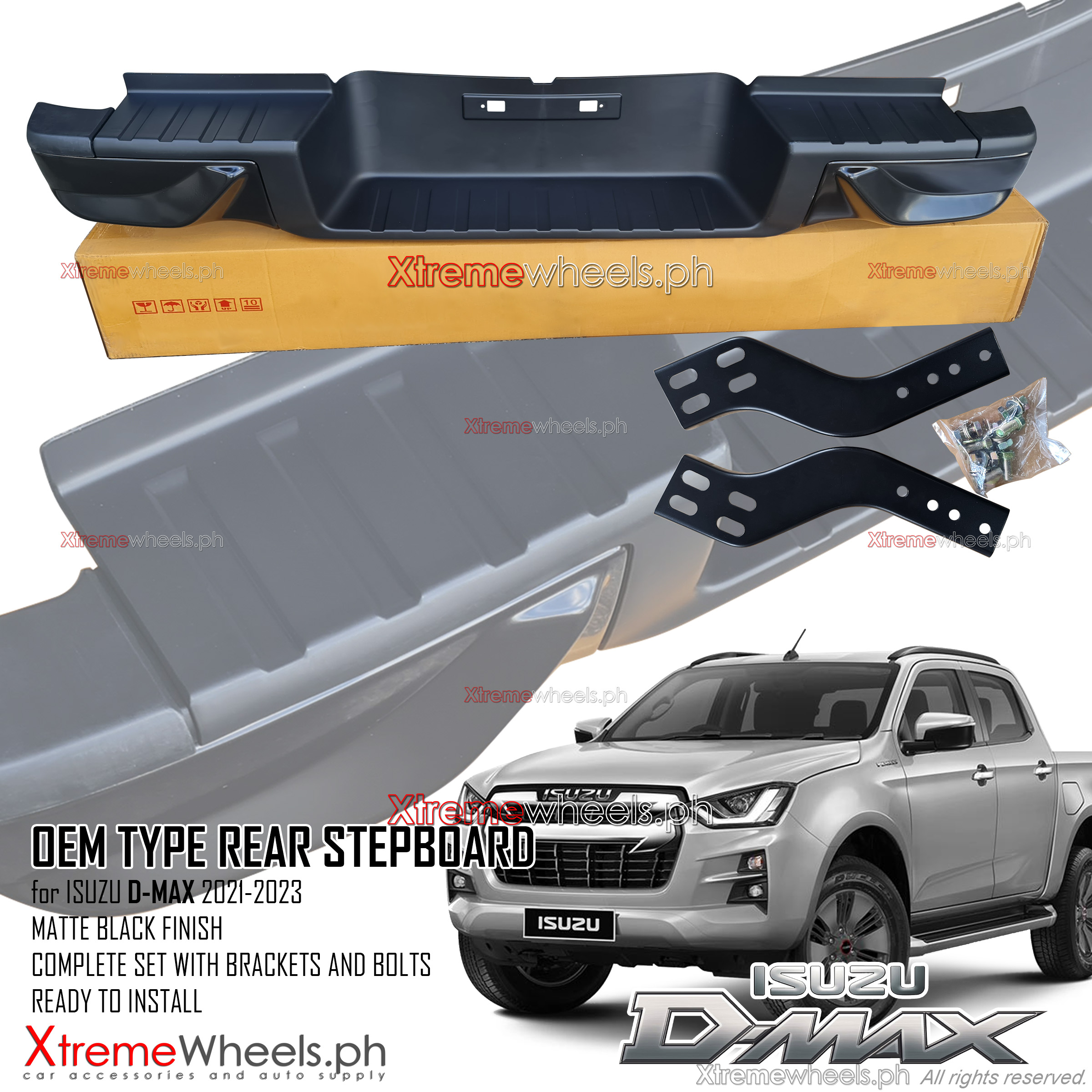 Isuzu Dmax All Variant 2021-2023 Black Rear Bumper stepboard / Step ...