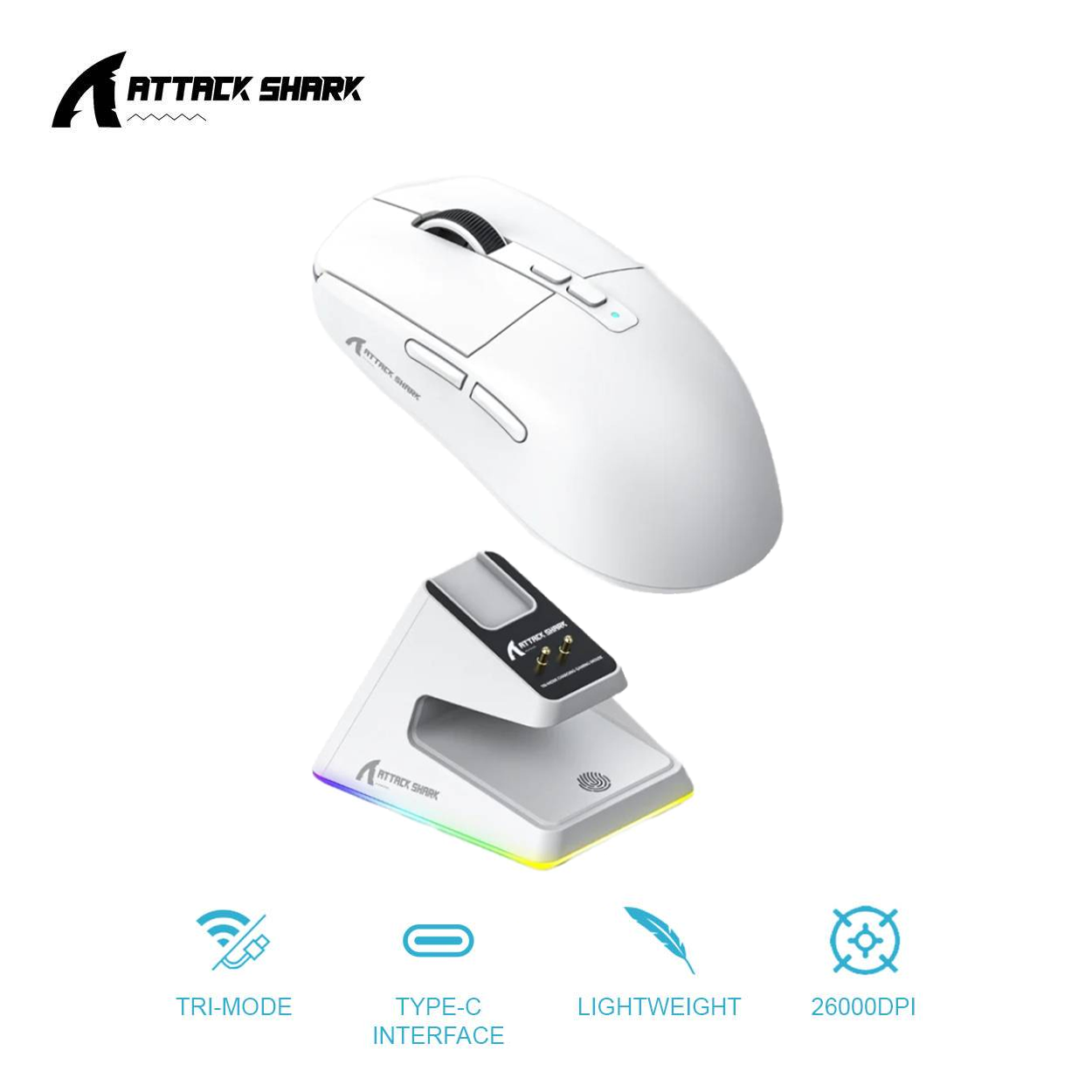 Attack Shark X6 Wireless Gaming Mouse Tri-Mode 2.4G USB-C Wired ...