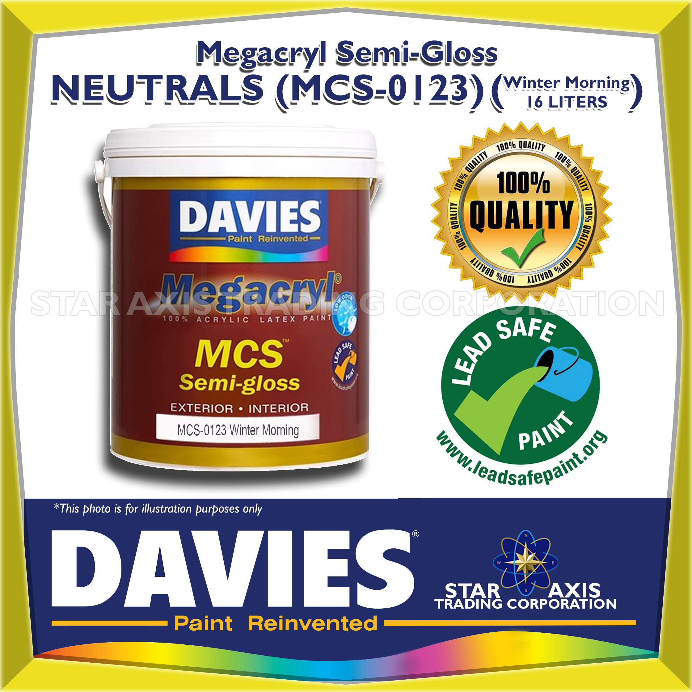 Davies Megacryl Semi-Gloss MCS-0123 Winter Morning 16 Liters | Lazada PH