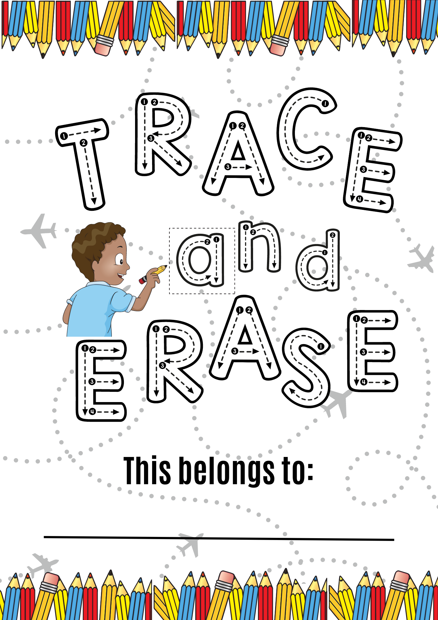 TRACE AND ERASE LAMINATED (Tracing Practice, Pre-Writing Worksheets ...