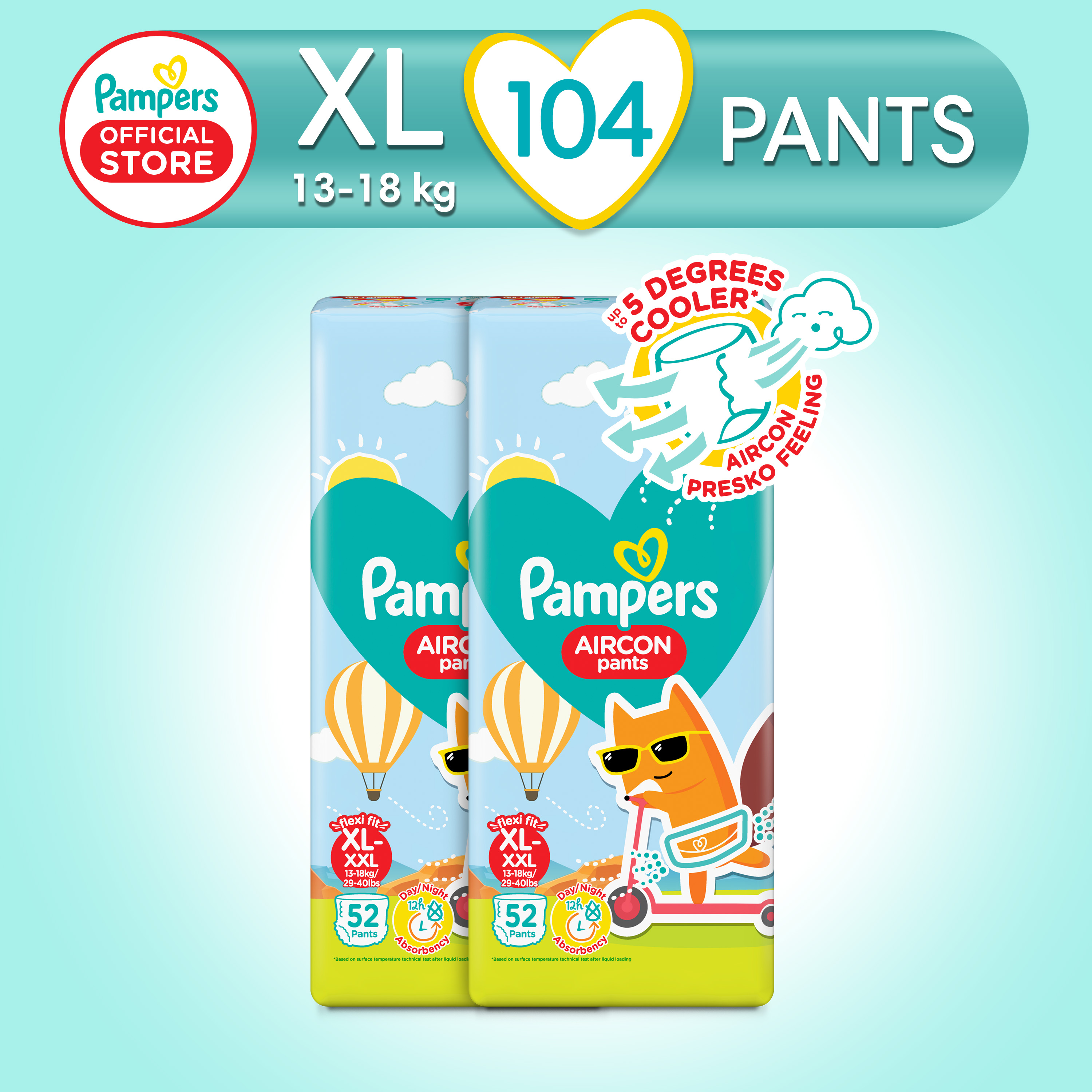 Pampers Aircon Pants Extra Large 52 x 2 Packs (104 diapers) | Lazada PH
