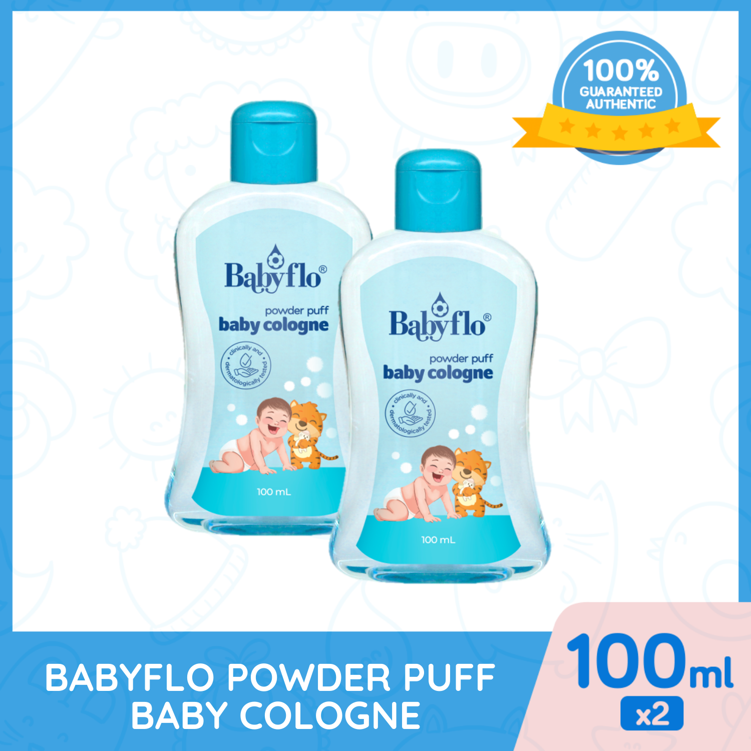 Babyflo Baby Cologne Powder Puff 100ml x2 | Lazada PH