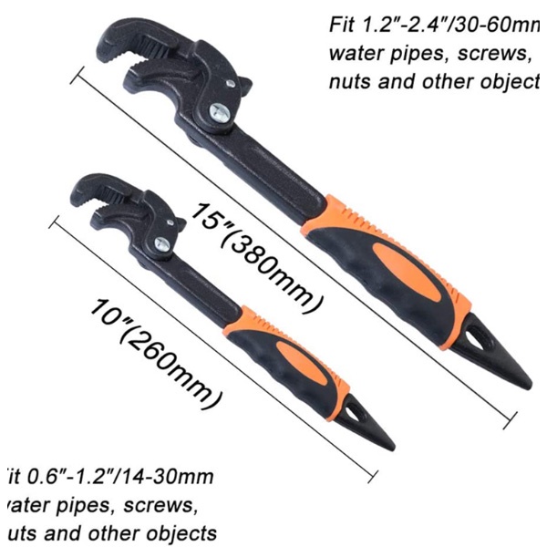 2pcs 30-60mm Self Locking Adjustable Wrench heavy duty 14-30mm pipe ...