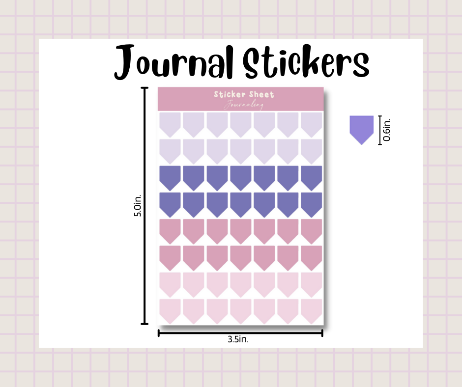 Journal Flag Stickers, Shape Stickers, Functional Stickers, Minimalist ...