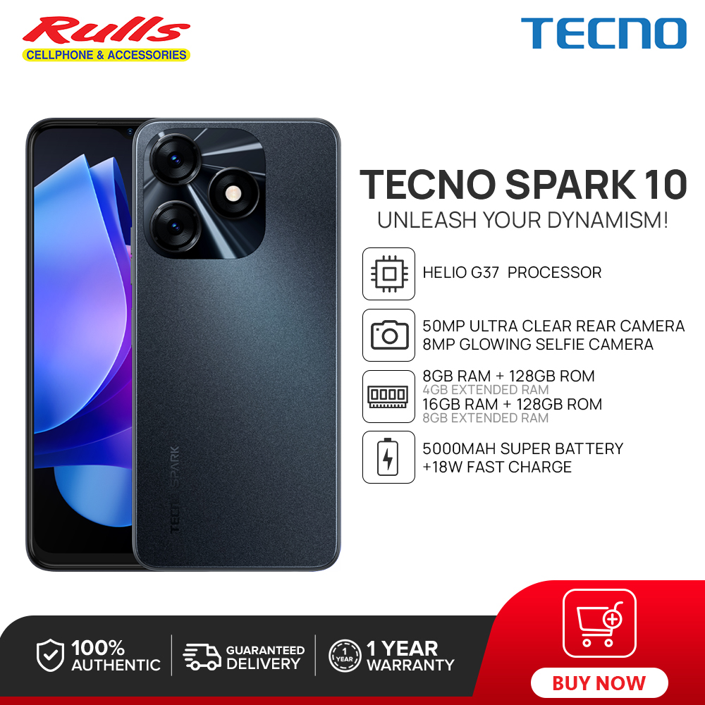 Tecno Spark 10 Smartphone | 4GB+128GB / 8GB+128GB | Helio G37 Processor | 6.6" HD+ 90Hz Refresh ...