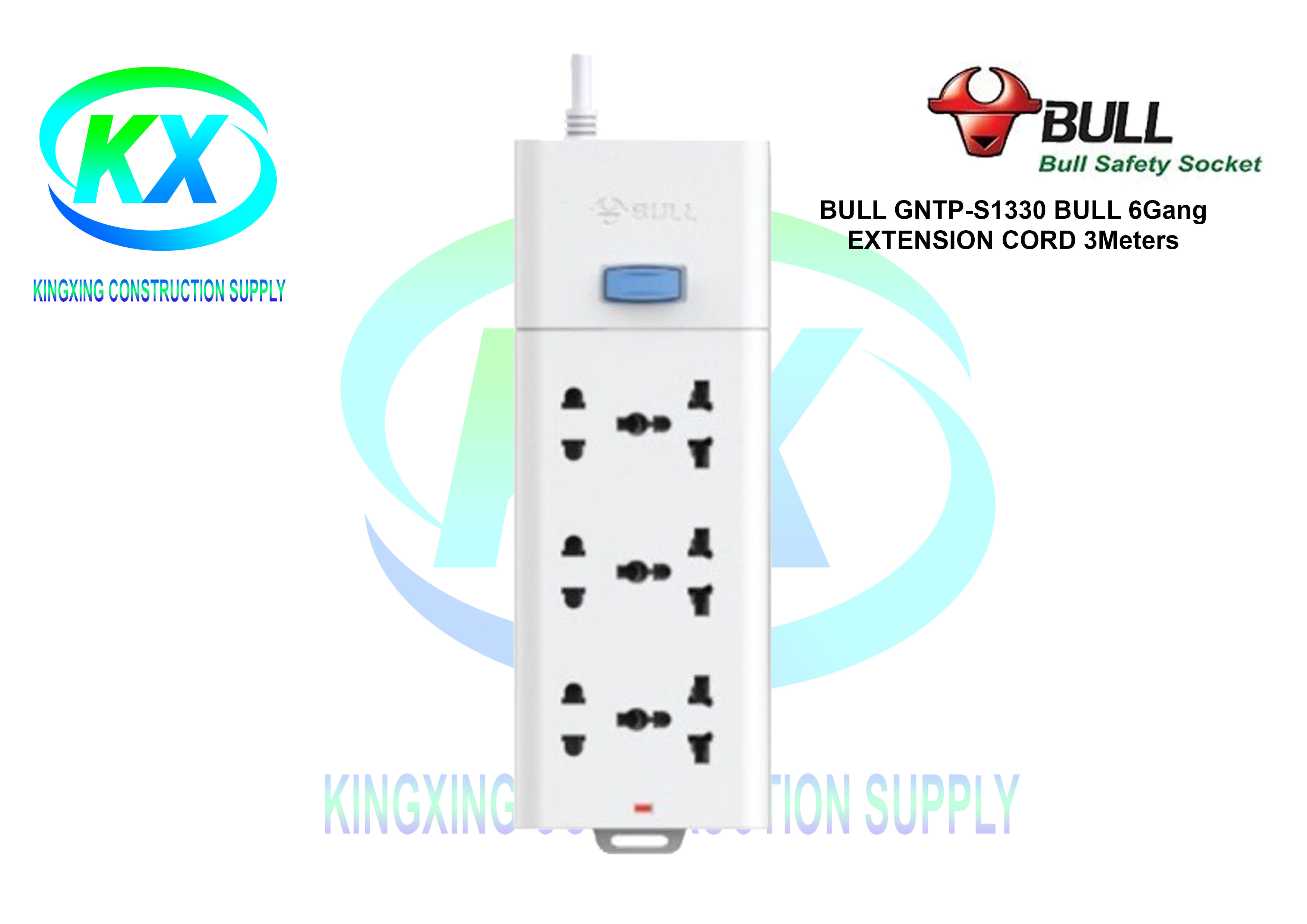 BULL GNTP-S1330 BULL 6Gang EXTENSION CORD 3Meters | Lazada PH