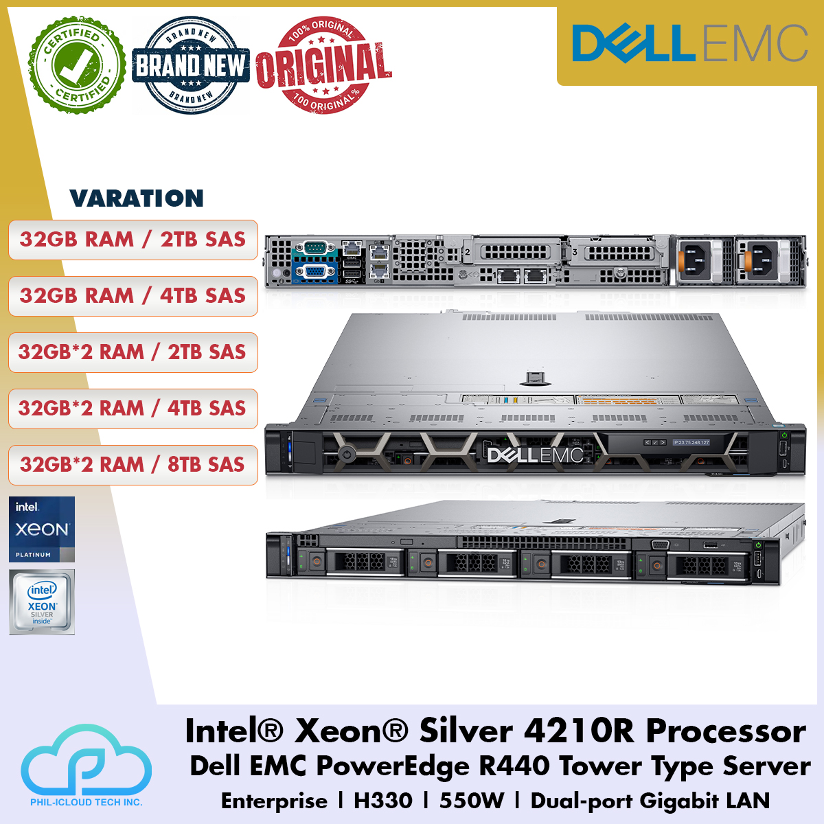 Intel® Xeon® Silver 4210R Processor | Dell PowerEdge R440 Rack Server ...