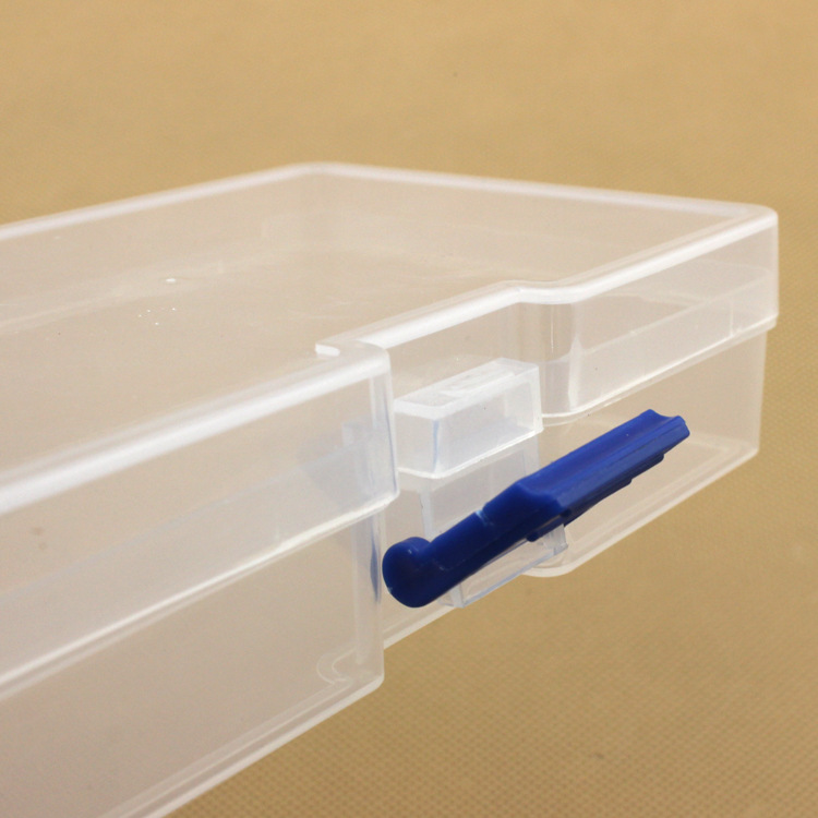 Transparent rectangular plastic lock empty box sample box spare parts ...