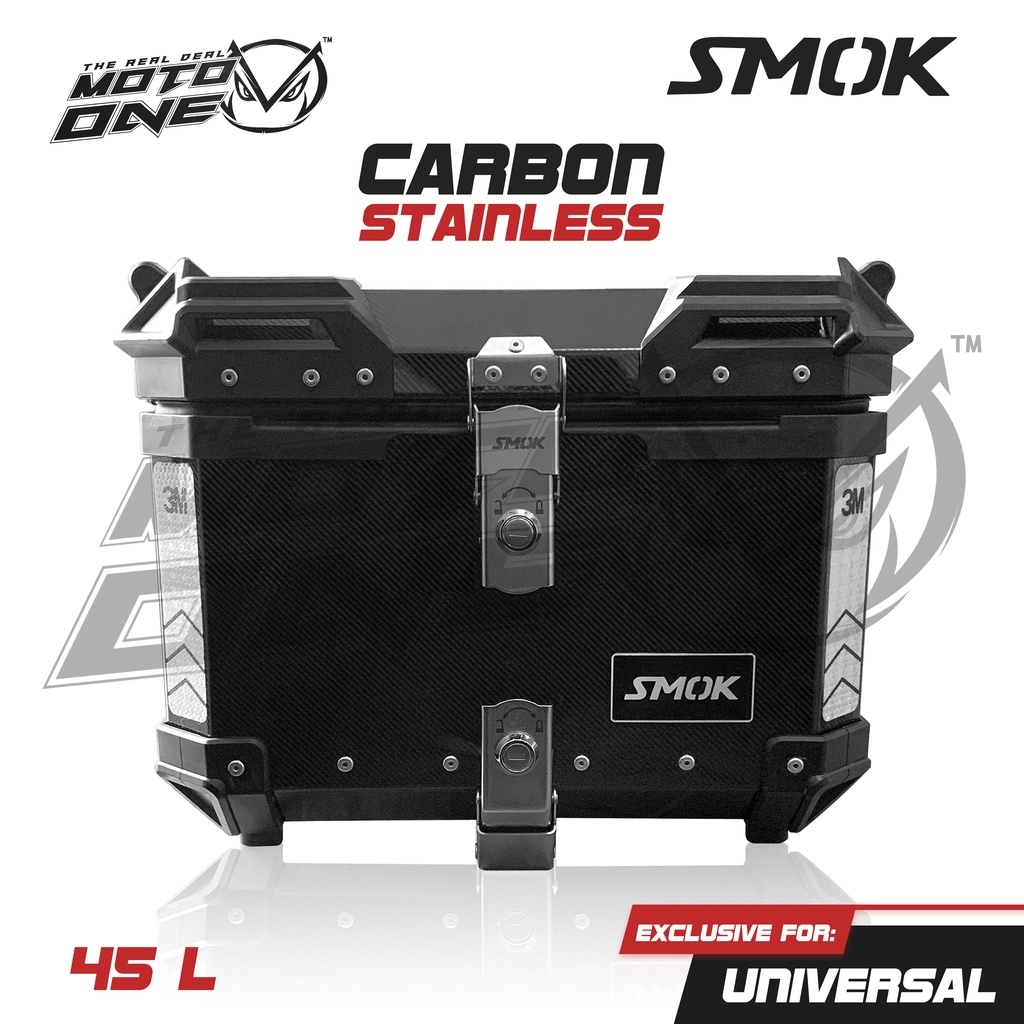 MOTO ONE SMOK ZEUS ALLOY TOP BOX ALUMINUM 45L FOR CLICK AEROX NMAX 2020 ...