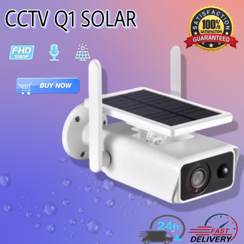 CCTV Q1 SOLAR PRO 2023 OutdoorIndoor WiFi IP Security Camera 1296P Full ...