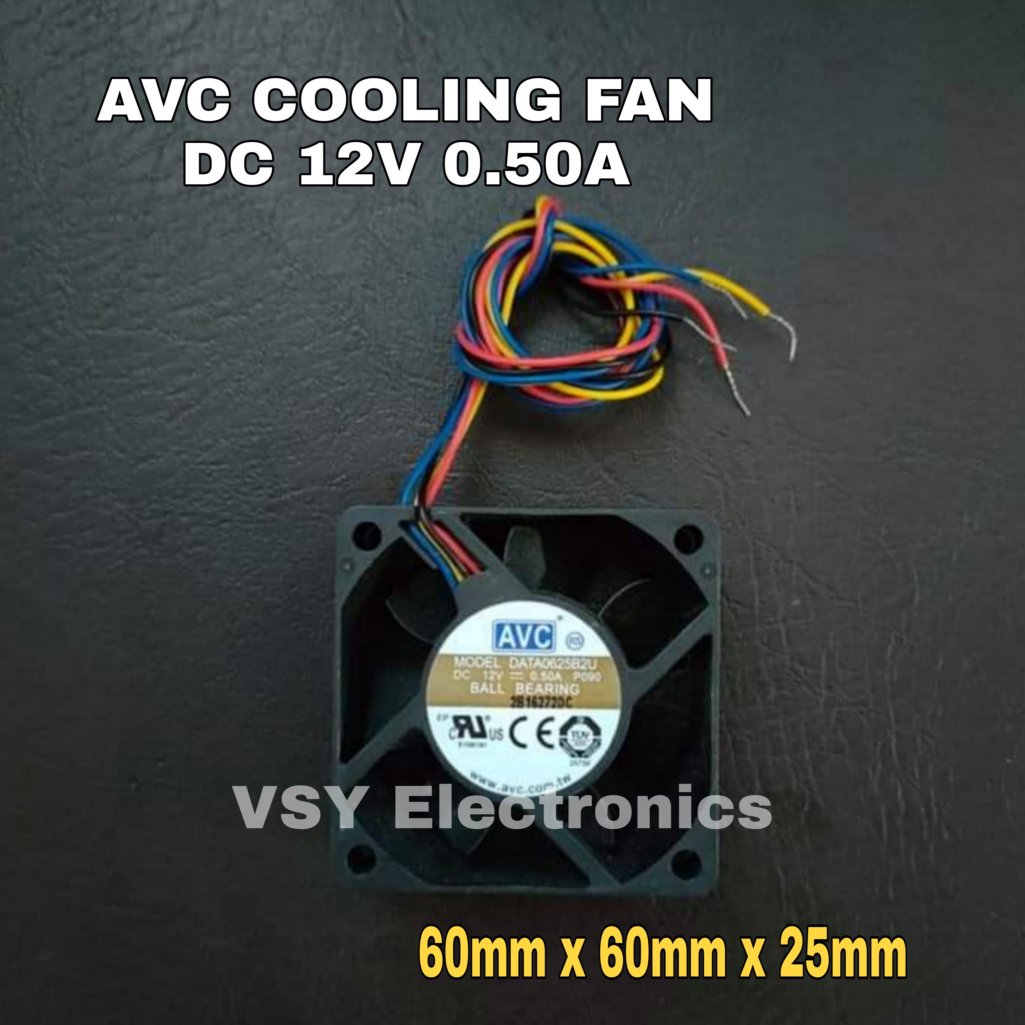 Original AVC DC Fan Cooler 12v 0.50a 60mm x 60mm x 25mm Blower Fan 4 ...
