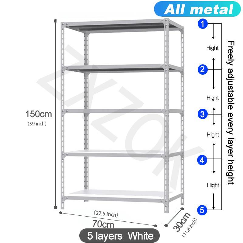 Multi-Purpose 4-Layer/5-Layer Steel Rack - Metal Shelf Book Shelves ...