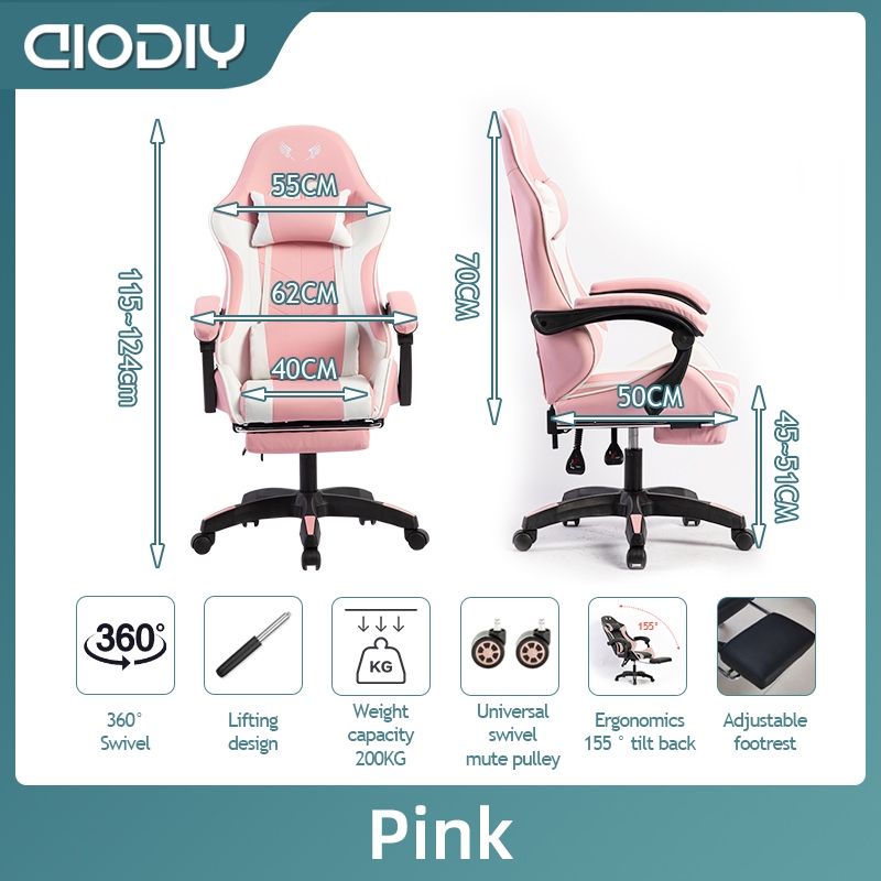 AIODIY Gaming Chair Ergonomic Office Chair High Back Swivel Height ...