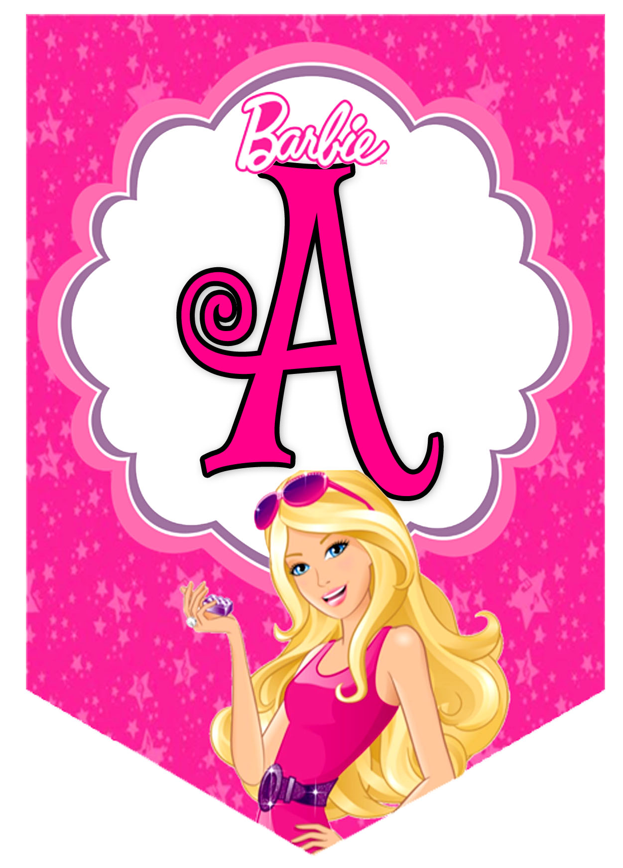 BARBIE PER LETTER PERSONALIZE BIRTHDAY BANNERS , personalized party ...