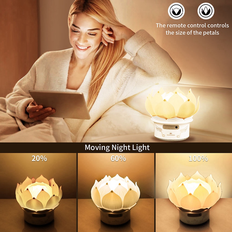 Lotus Flower Night Light USB Interface 7 Colors Bluetooth Speaker ...