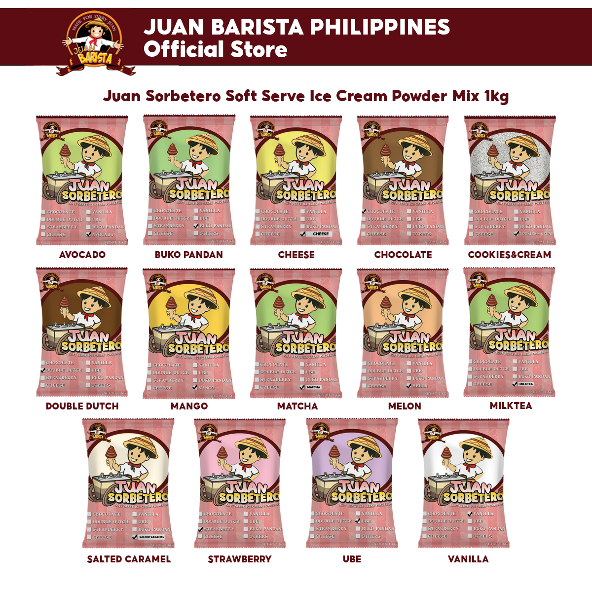 Juan Sorbetero Soft Serve Ice Cream Powder Mix 1 kilogram | Lazada PH
