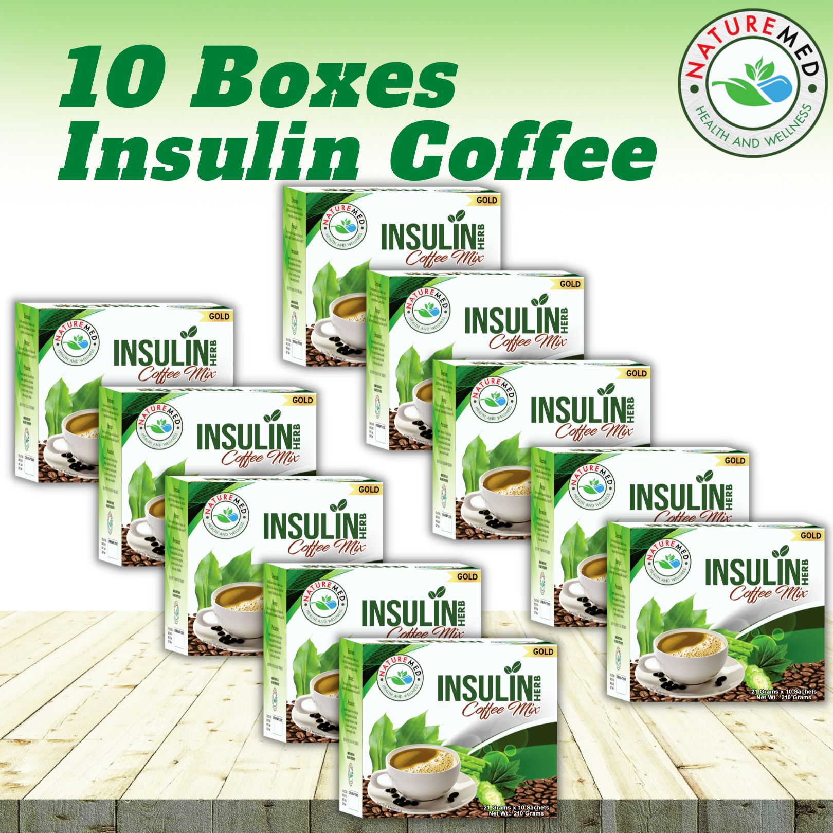 10 Box Insulin Coffee (NatureMed Insulin Coffee) 21grams | 10 sachet ...