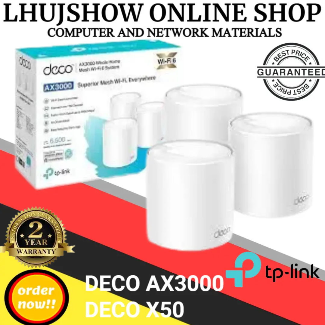 TP-Link Deco X50 (3-Pack) AX3000 AI-Driven Mesh Dual Band Gigabit Whole ...