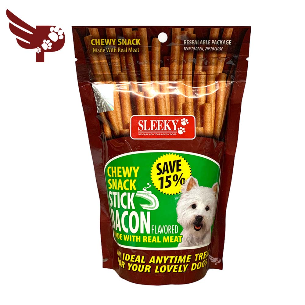 Sleeky Chewy Snack Stick 175g - Bacon Flavor - Dog Treats ...