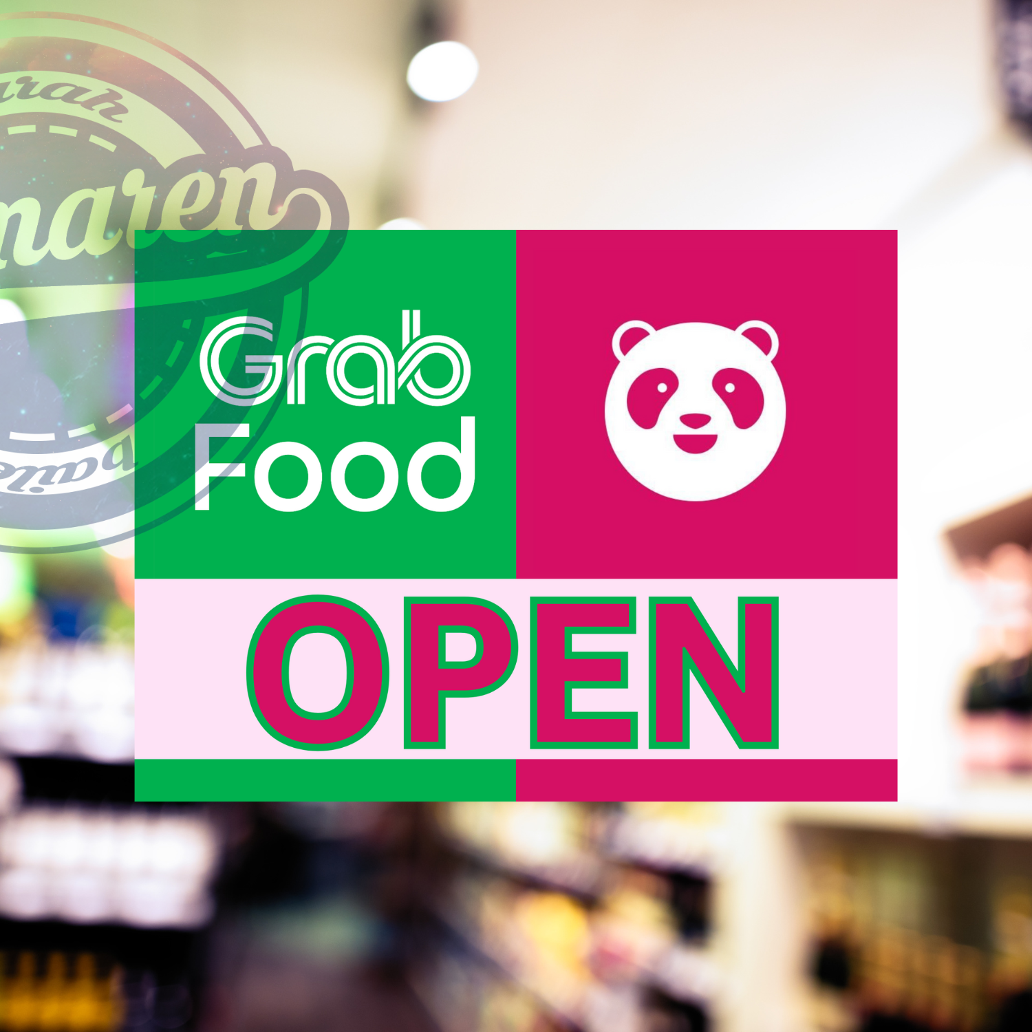 Grab FoodPanda Sign Signage PVC for Business | Lazada PH