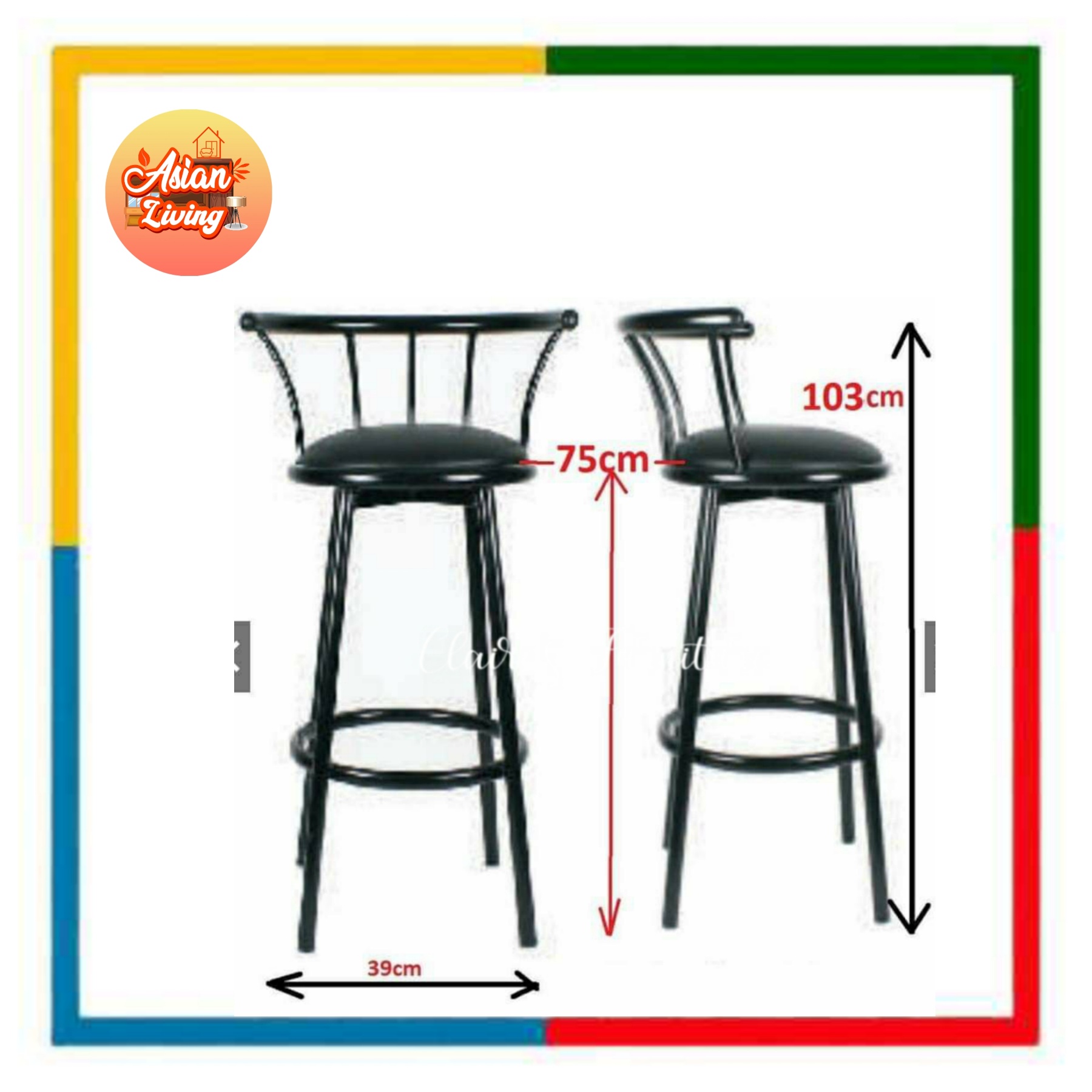 KZ-4U BAR STOOL BLACK | Lazada PH
