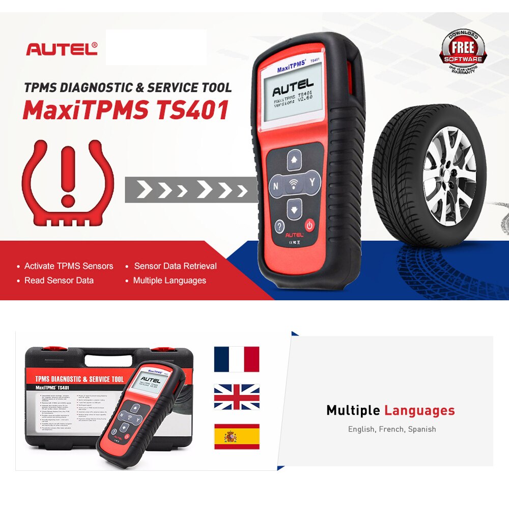 Autel TS401 TPMS เครื่องมือวิเคราะห์คัดลอก ID 315เมกะเฮิร์ตซ์433 ...