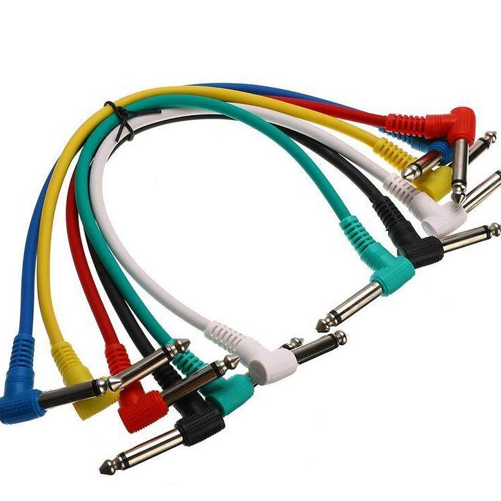 6PCS Effect Pedal Audio Plug Patch Amp Cable Lead Angled for Guitar ...