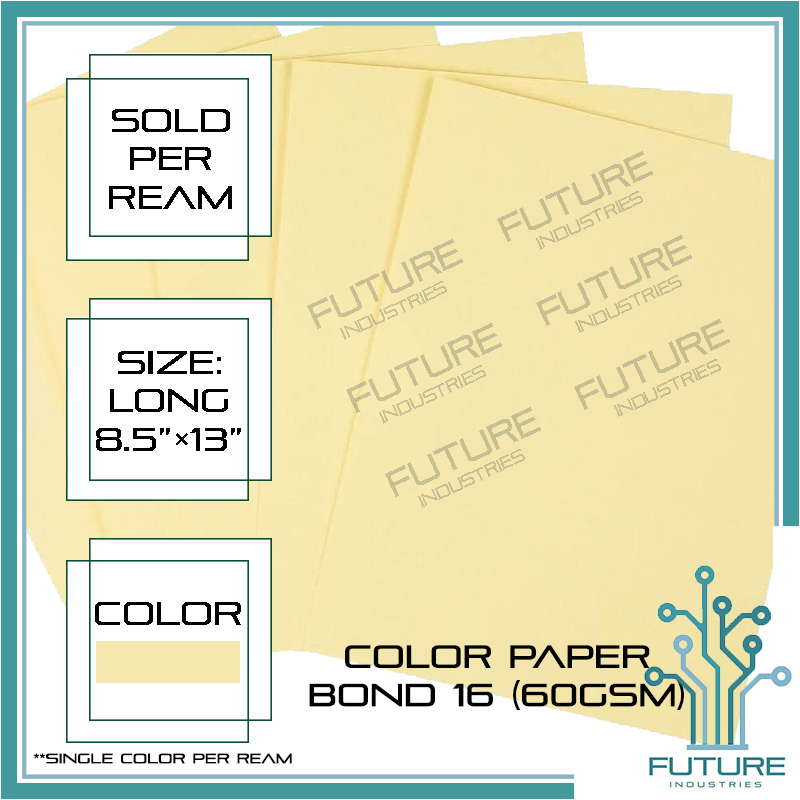 Colored Bond 16 Colored Paper 1 Ream 500 Sheets Long Bond Paper Legal ...