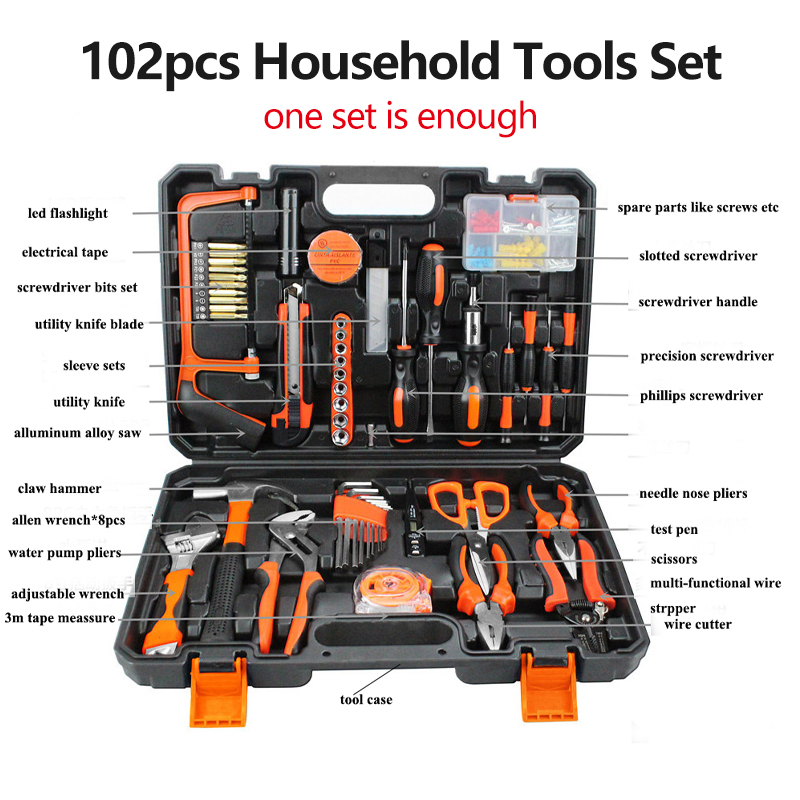 102pcs Tools Set Household Tool box Hardware Hand Tools screwdriver ...
