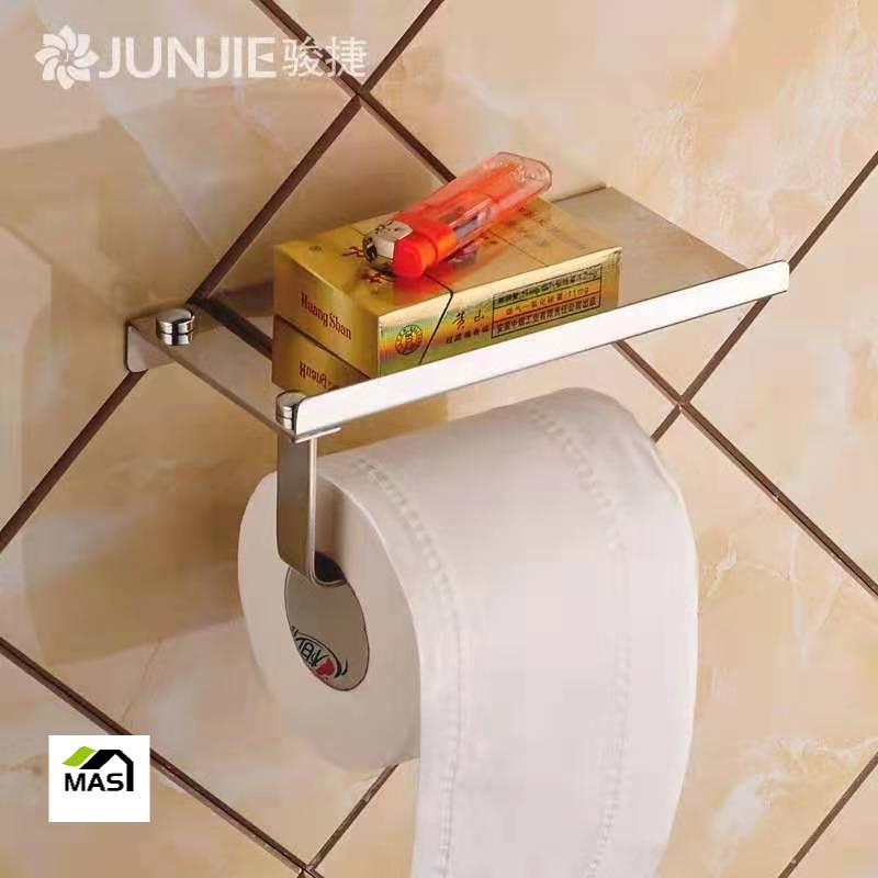 MAS GOODS 18cm Stainless Steel Wall Toilet Roll Paper Holder Rack ...