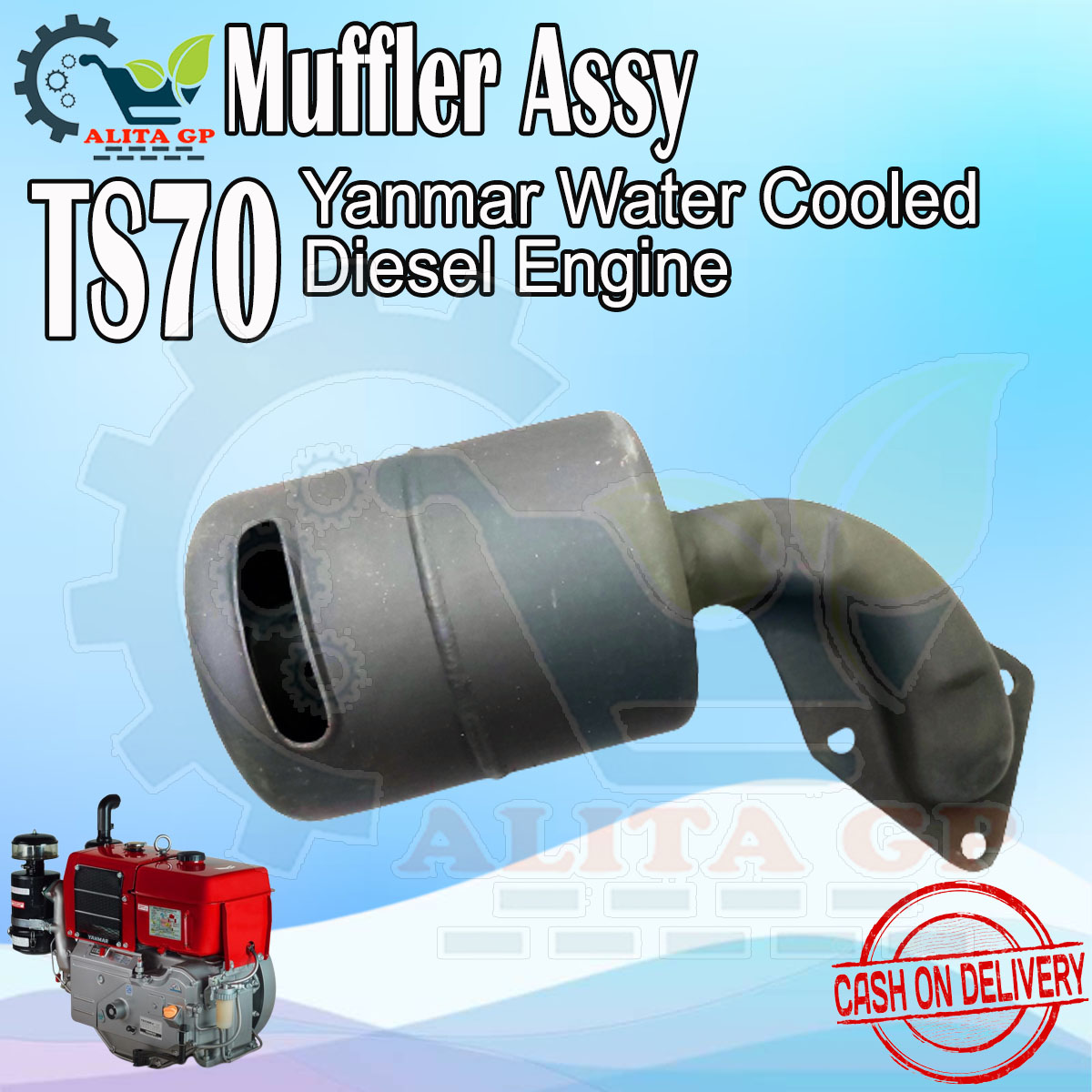 Muffler Silencer Assy Yanmar TS70 TS80 NS75 NS65 SS80 Water Cooled ...