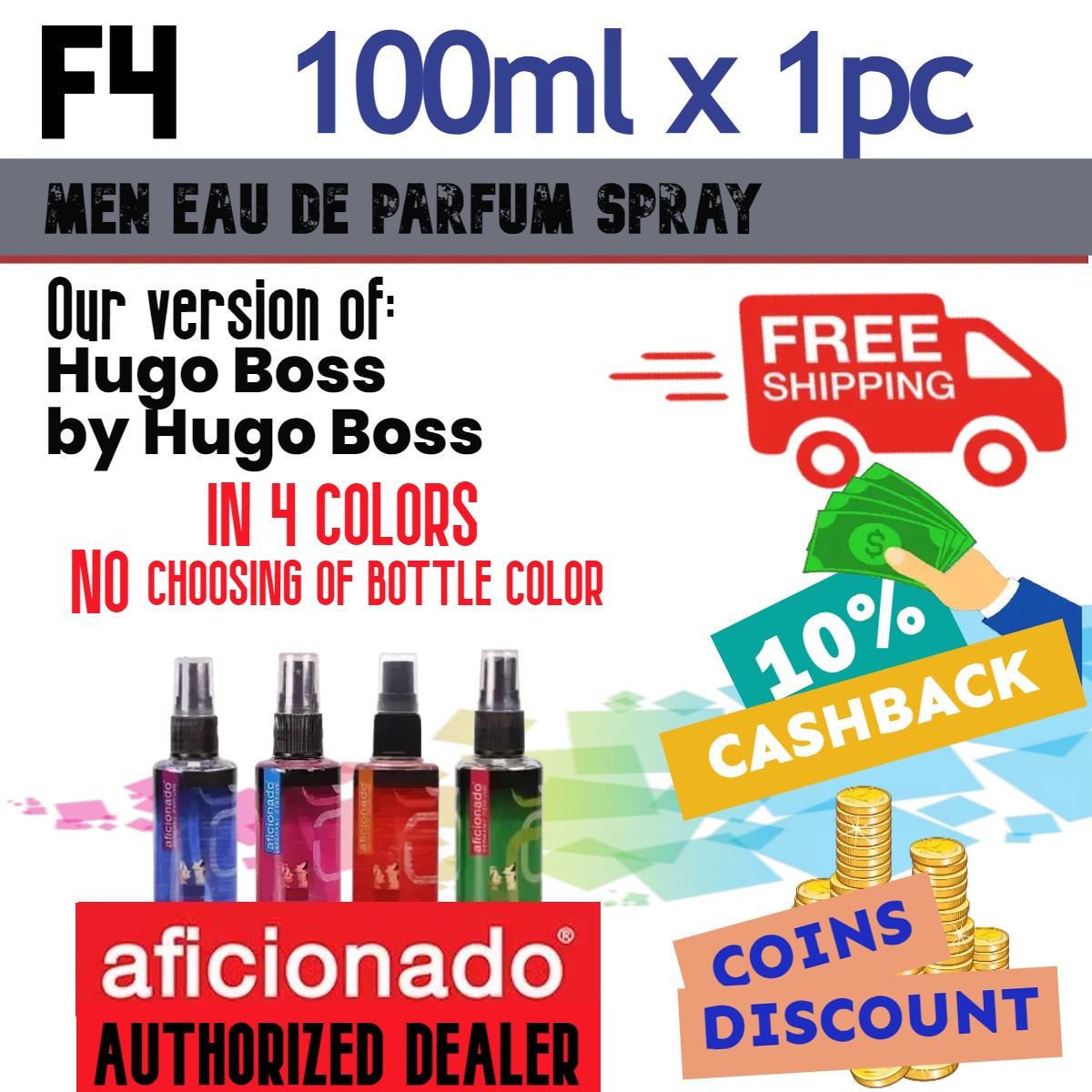 [JLV] Aficionado F4 100ml Men EDP Perfume Spray | Lazada PH