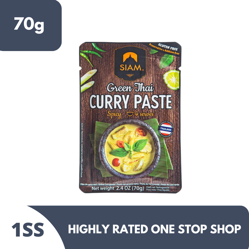 Siam Green Thai Curry Paste, Spicy 4 serves 70g | Lazada PH
