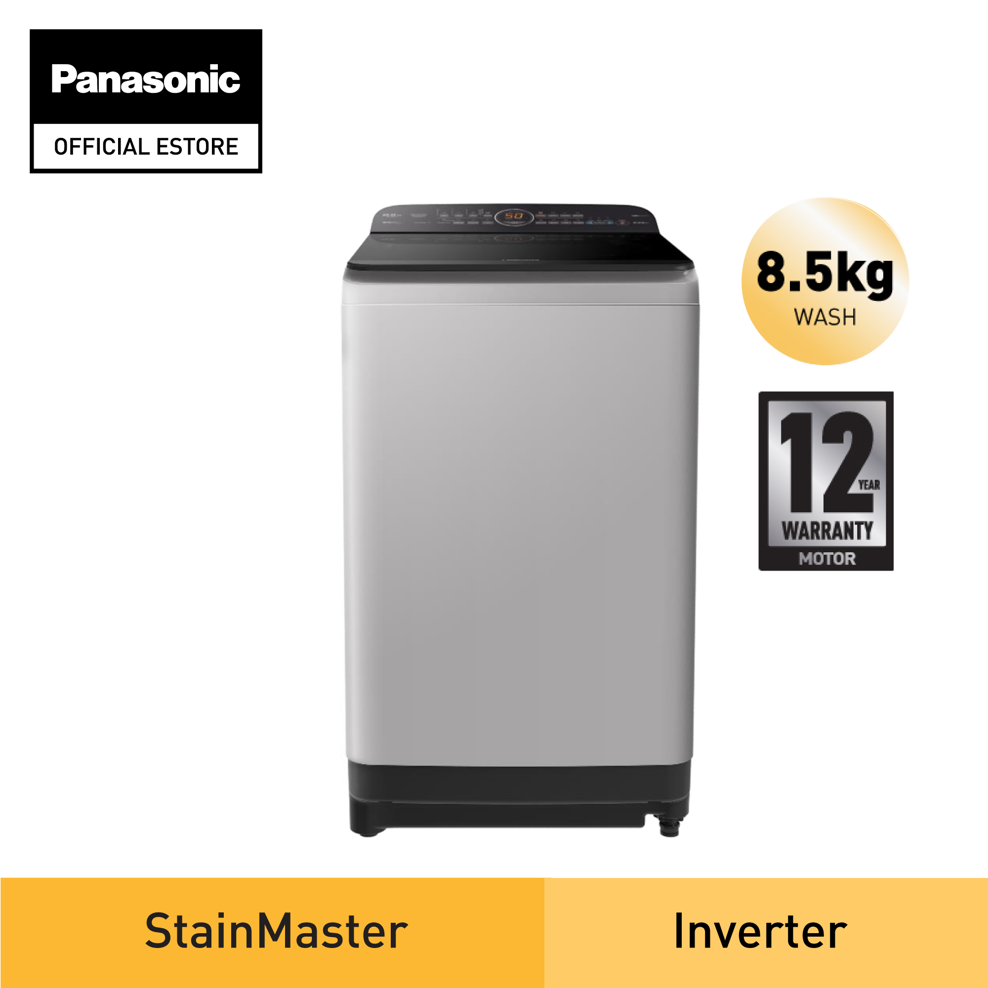Panasonic NA-FD85X1HRM 8.5Kg Fully Automatic Top Load Inverter Washing ...